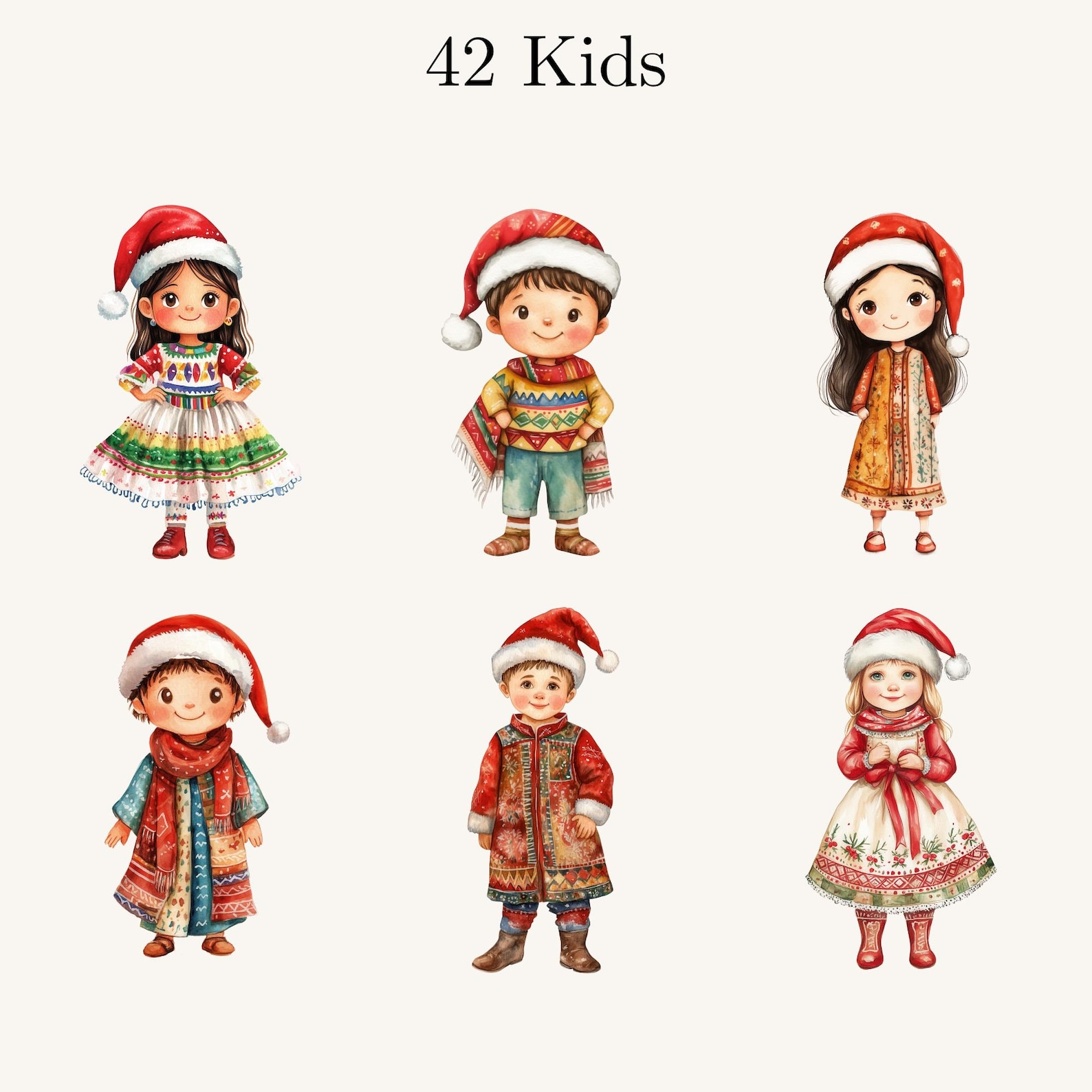 Christmas Around the World Clipart, Christmas Clipart, World Children ...