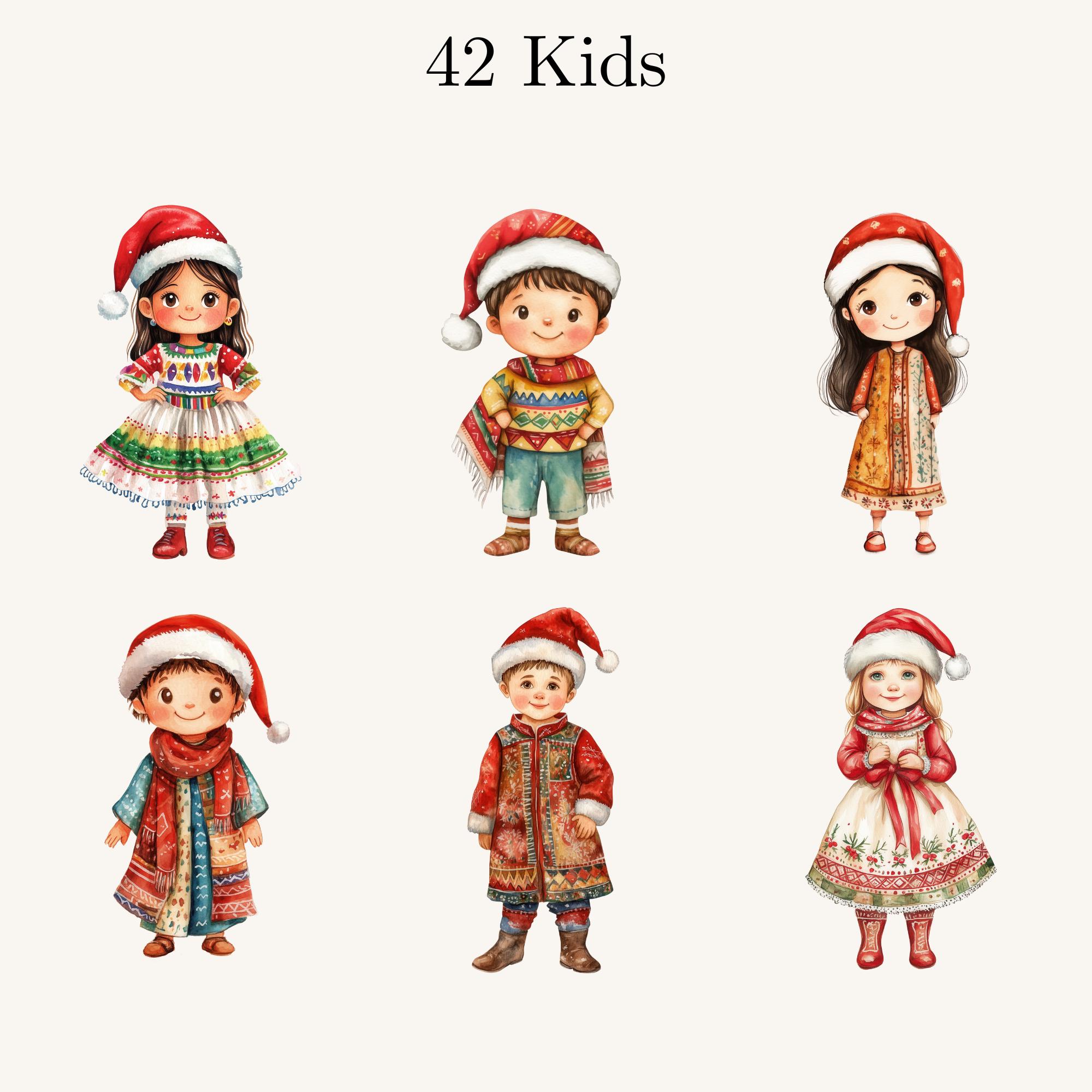 Christmas Around the World Clipart, Christmas Clipart, World Children ...