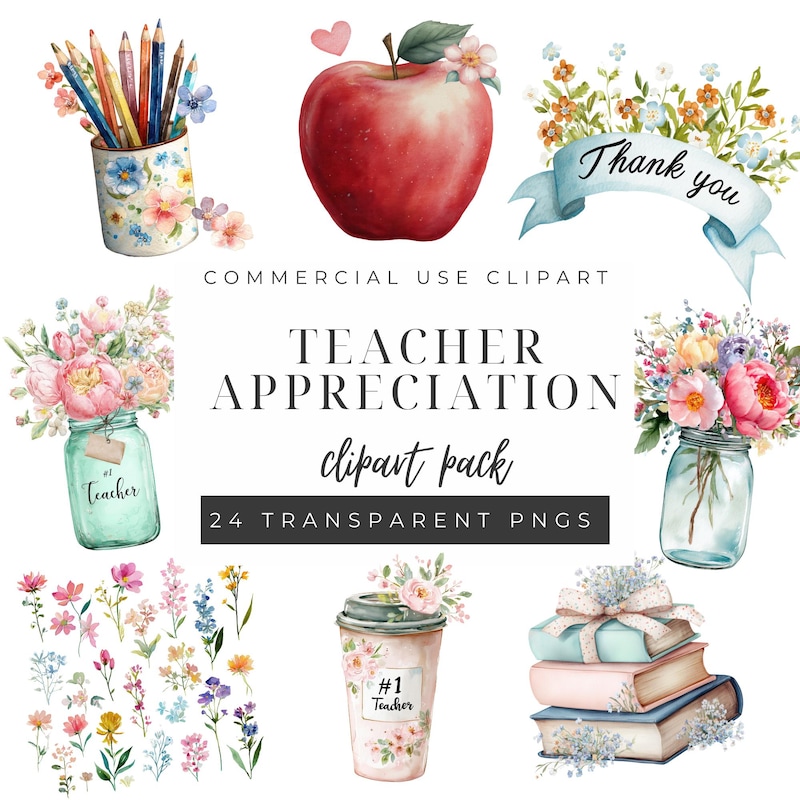 Teacher Appreciation Week Clipart - Etsy