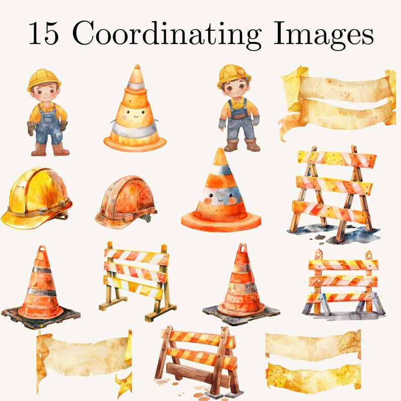 Construction Vehicles Birthday Clipart, Construction Truck PNG, 40 ...