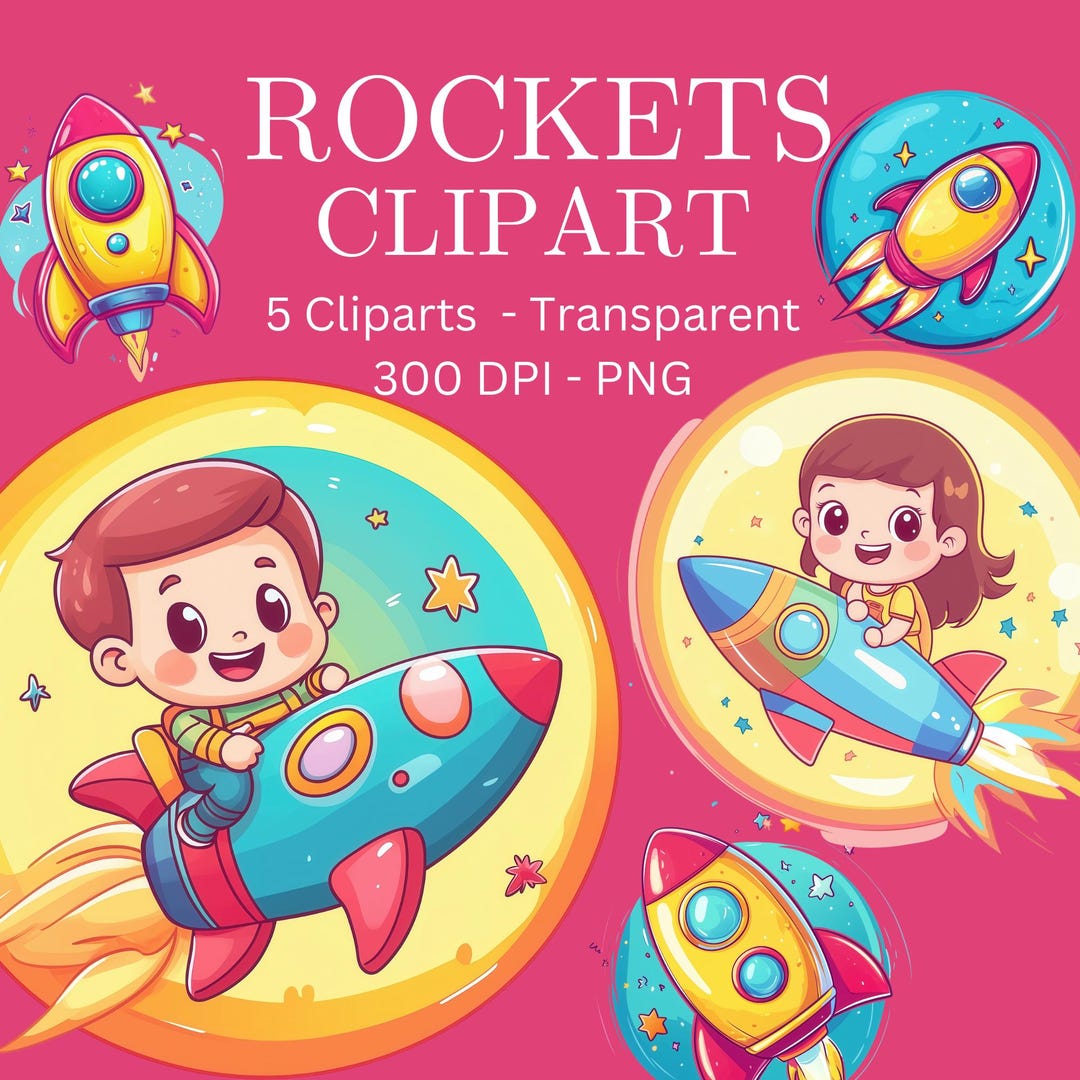 Space Clipart Rocket, First Trip Around the Sun Clipart, Space Clipart ...