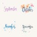 Watercolor Clipart, Months of the Year PNG, Digital Download for ...