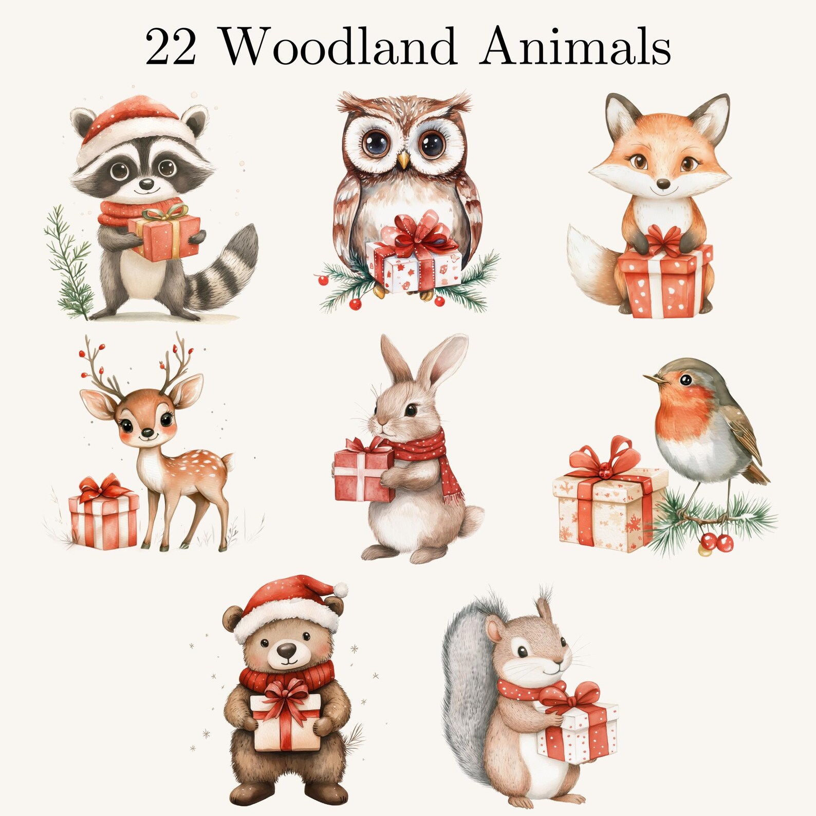 Christmas Woodland Present Clipart - Christmas Woodland Clipart ...
