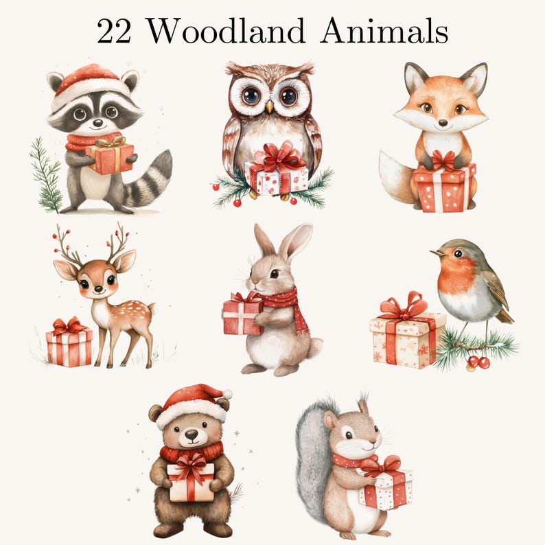 Christmas Woodland Present Clipart - Christmas Woodland Clipart ...