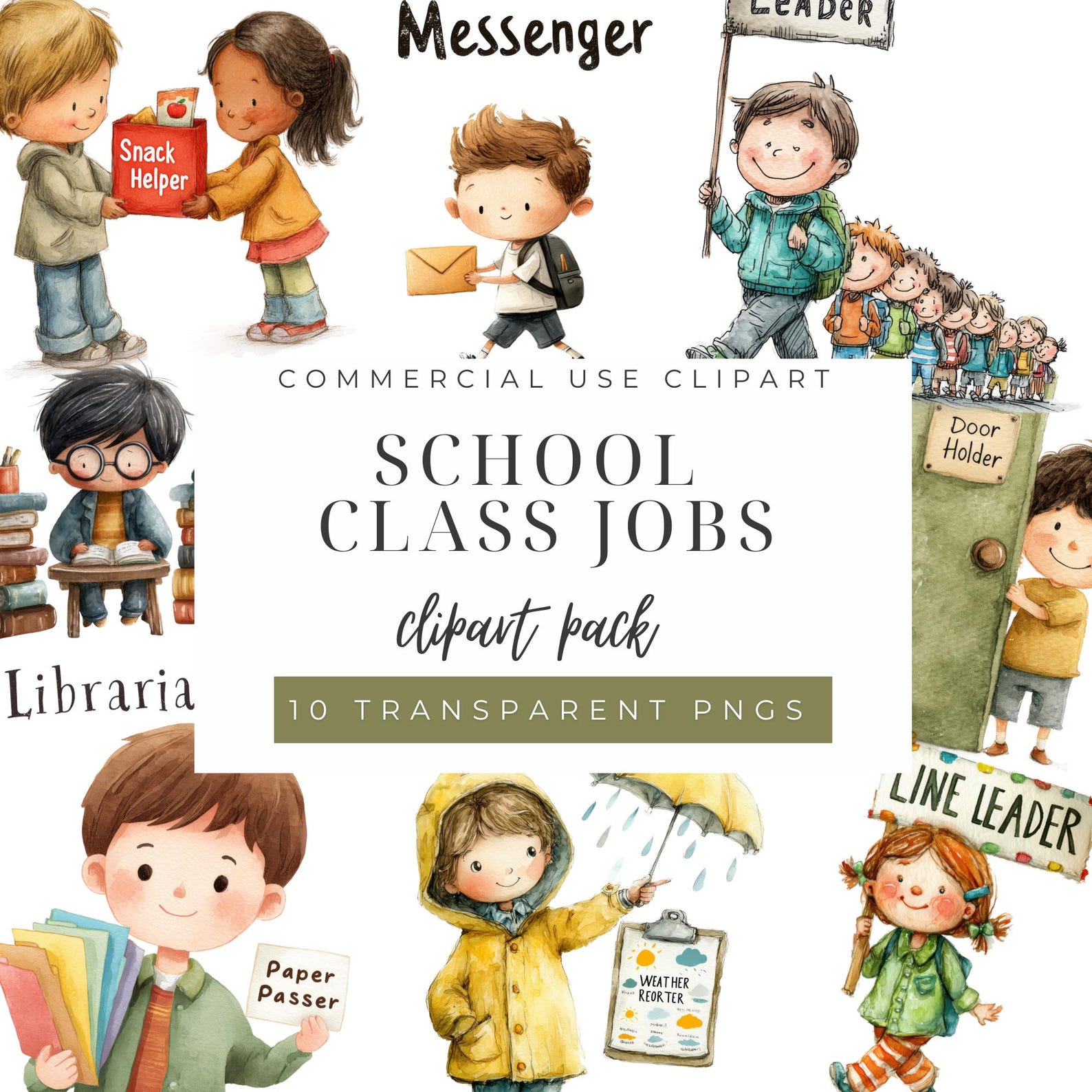 Class Jobs Clipart, Classroom Job Illustrations, Teacher Clipart ...