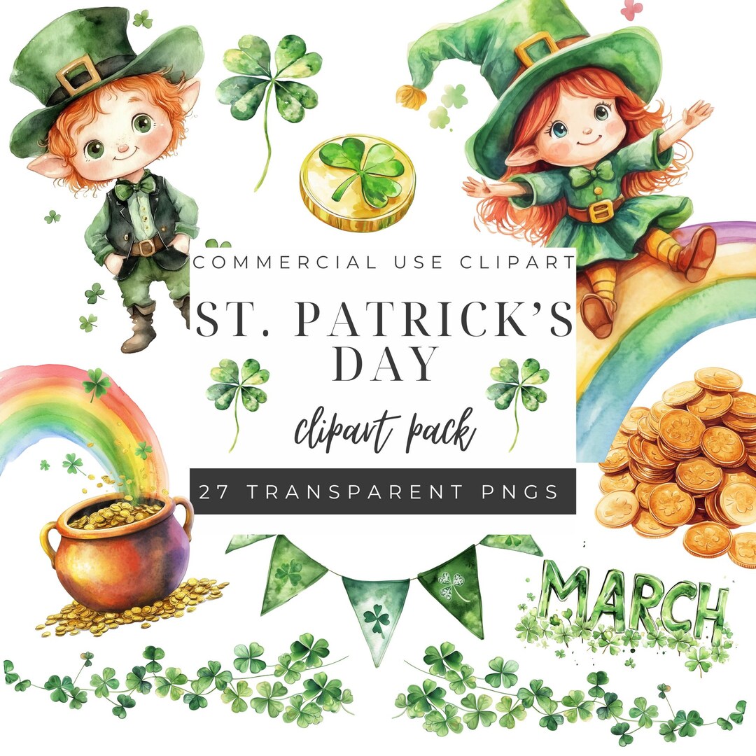 St Patricks Day Teacher Clipart, Shamrock Designs, Lucky Clover Art ...