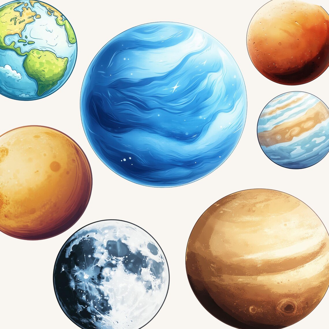 Solar System Clipart for Commercial or Personal Use, Universe Clipart ...