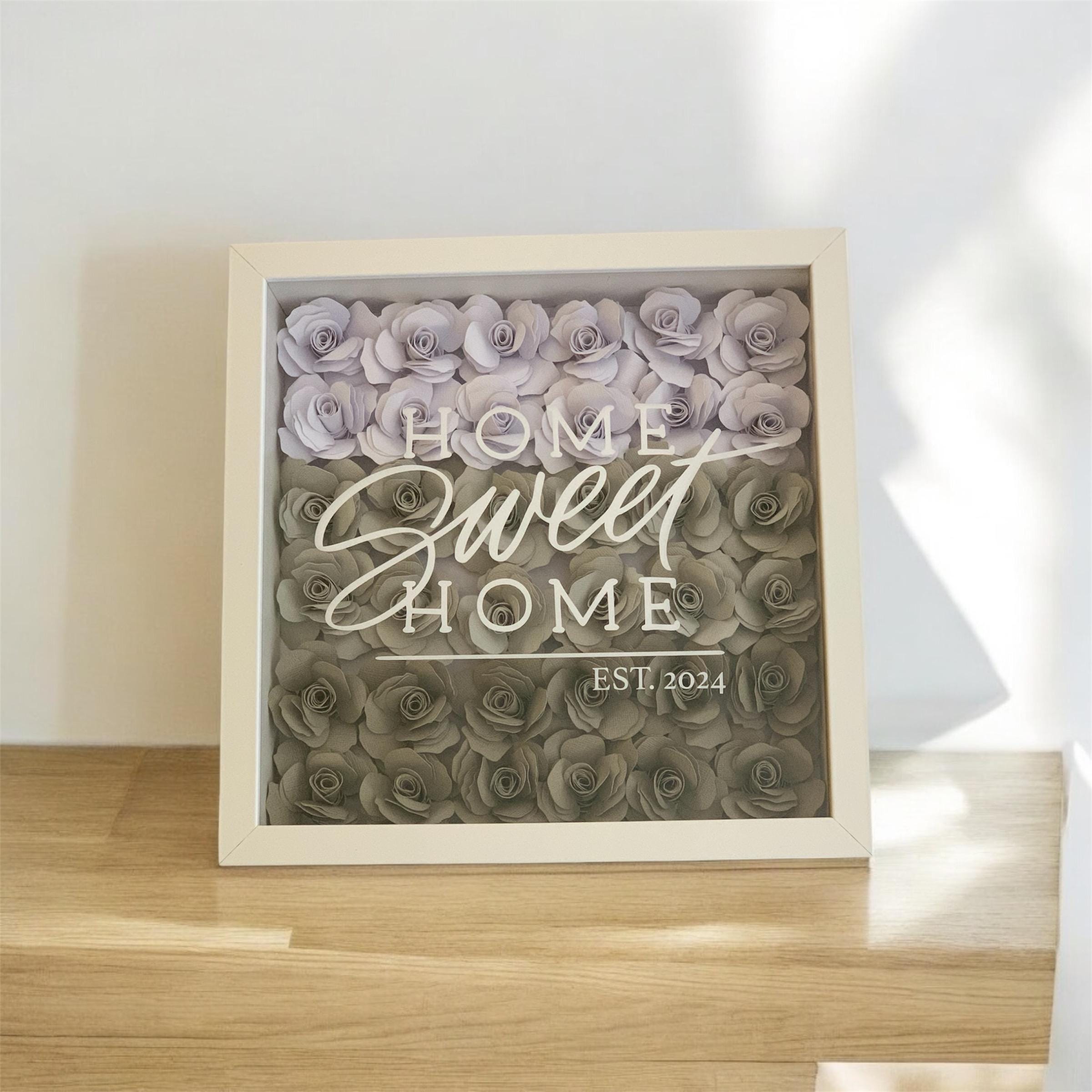 Shadow Box-personalized Paintings With Paper Flowers-shadow Boxes-gift ...
