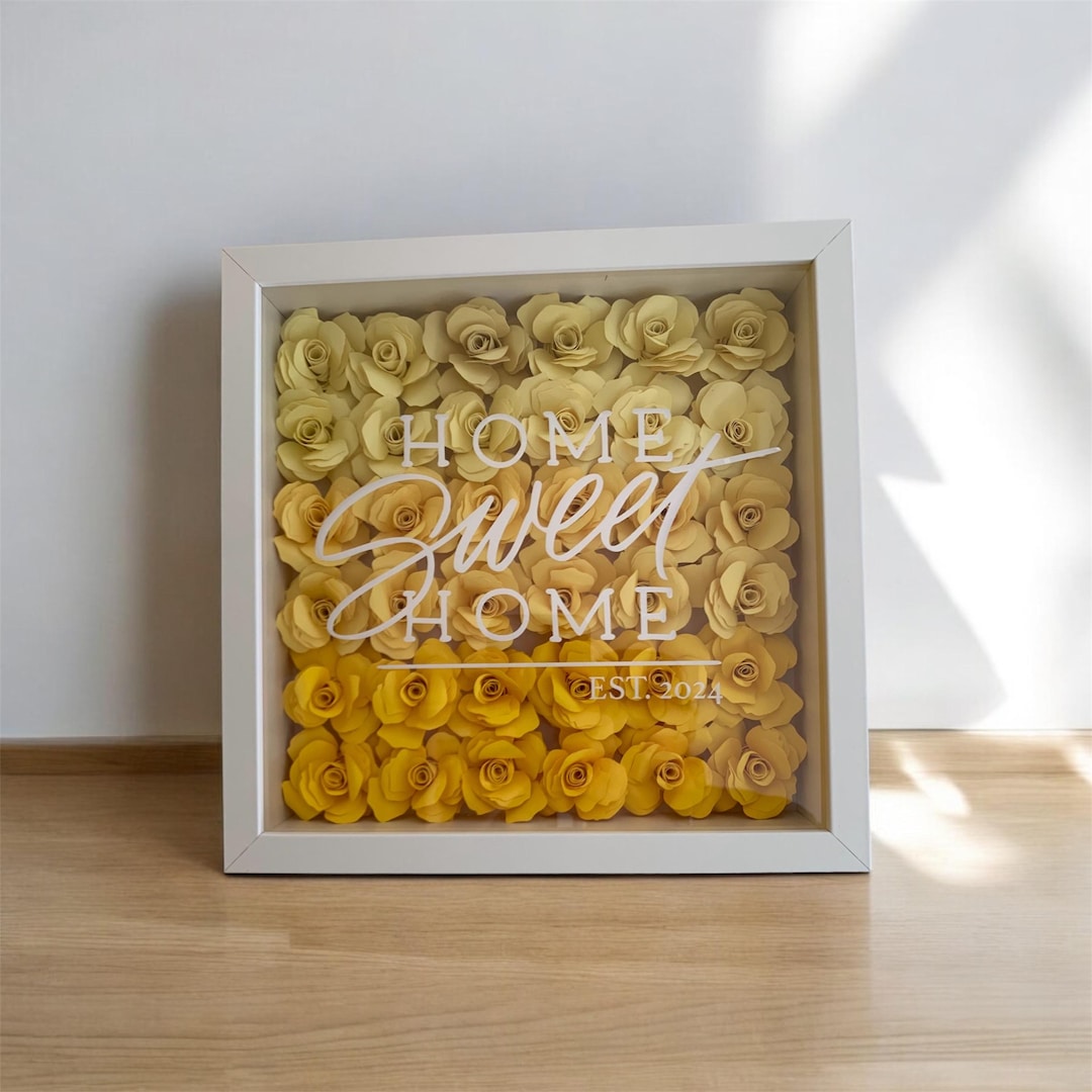 Shadow Box-personalized Paintings With Paper Flowers-shadow Boxes-gift ...