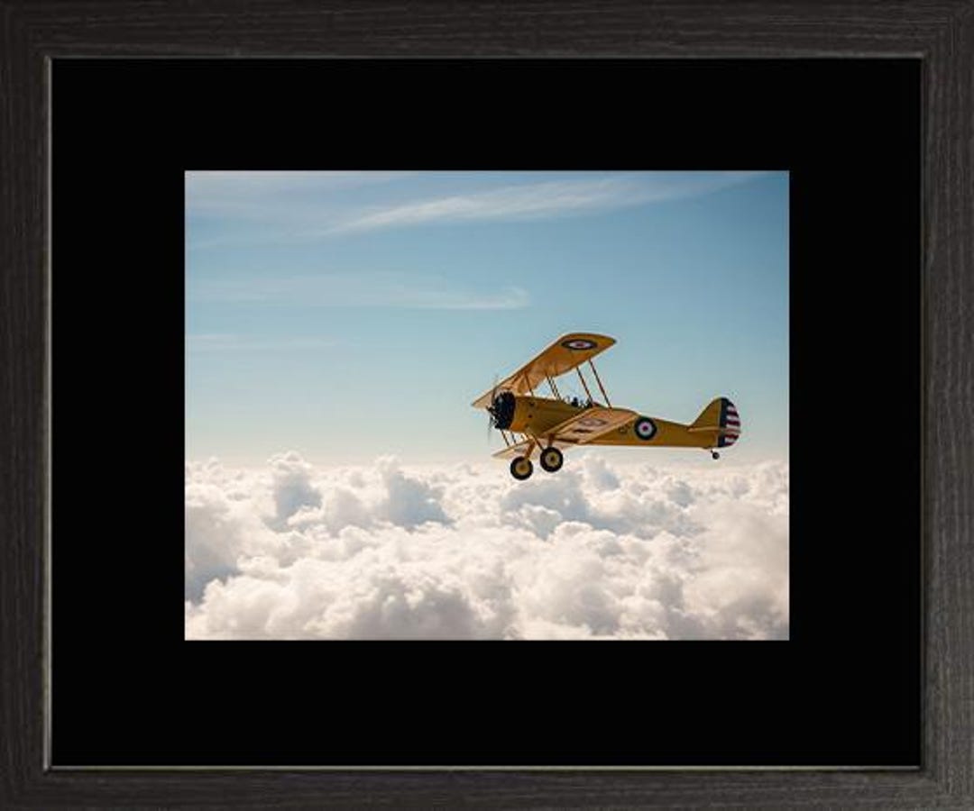 Fantasy 1920-30s Bi-plane Flying Flying High Above Clouds Limited ...