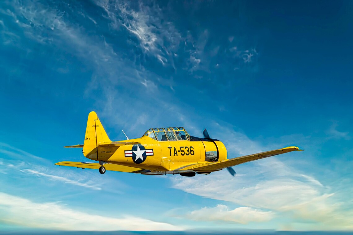 WW2 T-6 Texan Yellow Flight Trainer Plane Signed Limited Edition ...