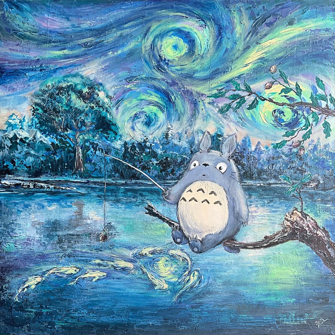 Totoro Anime. Acrylic Fan Art Painting. Interior for Children's Room ...