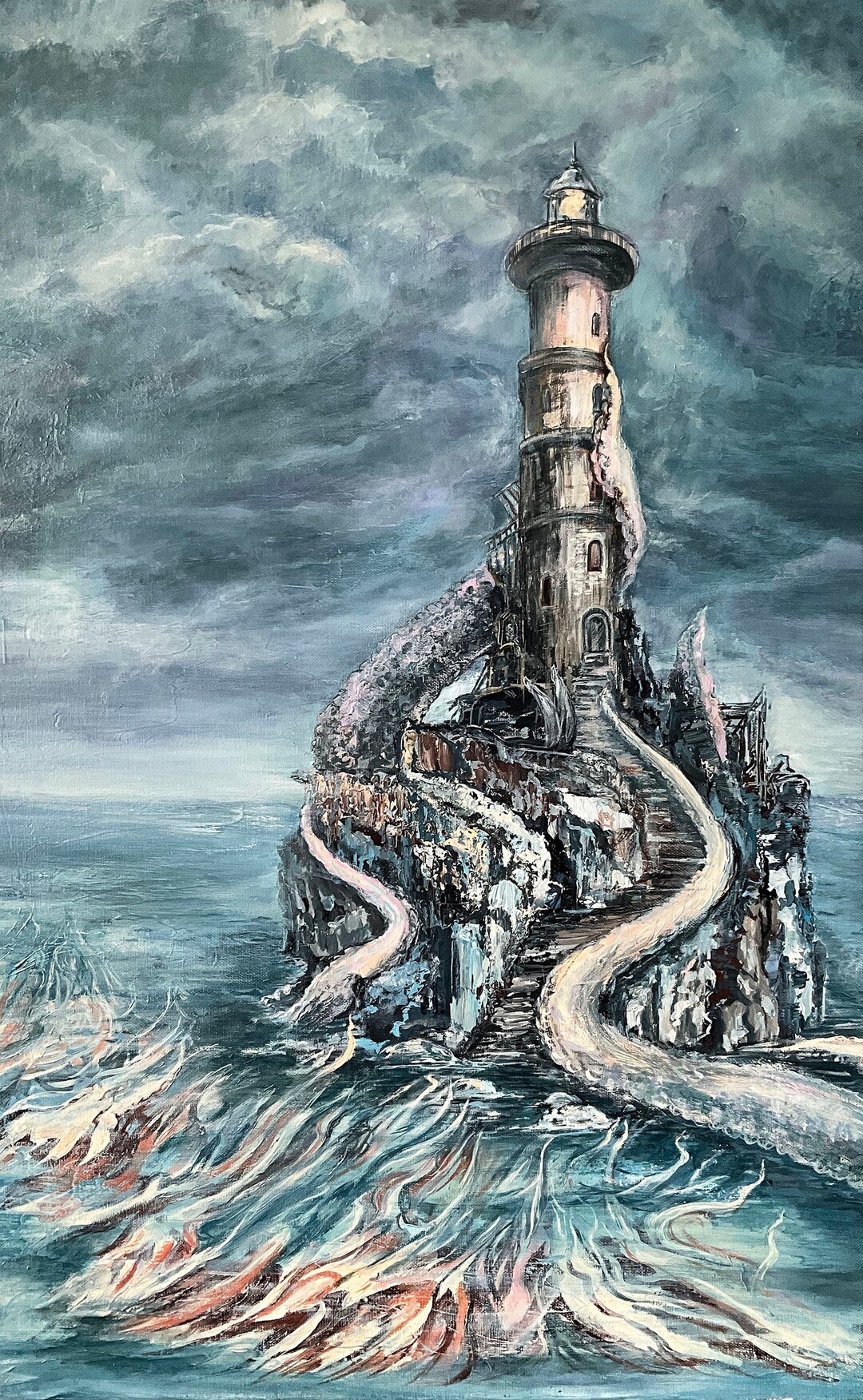 Seascape, Sea, Blue, Monster, Ocean, Cloud, Storm, Illustration ...