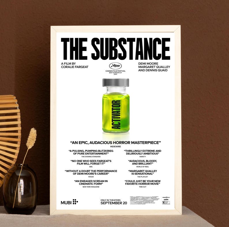 The Substance Movie Poster / Film Fan Collectibles / Wall Art / Canvas ...