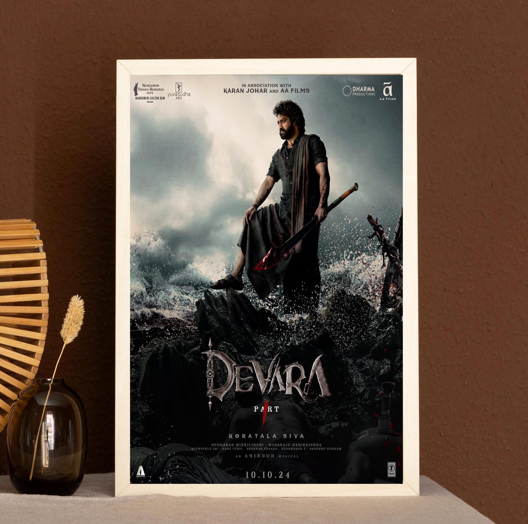 Devara Movie Poster / Film Fan Collectibles / Wall Art / Canvas Poster ...