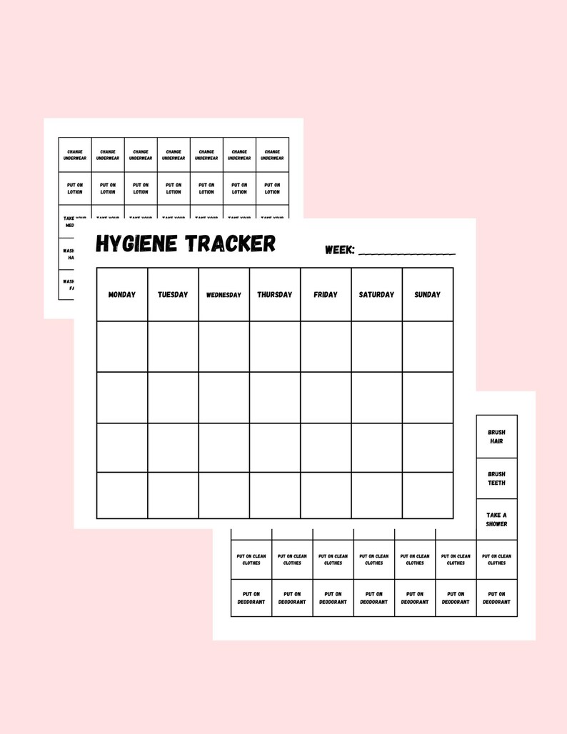 Hygiene Tracker - Customizable for Client or Student - Etsy
