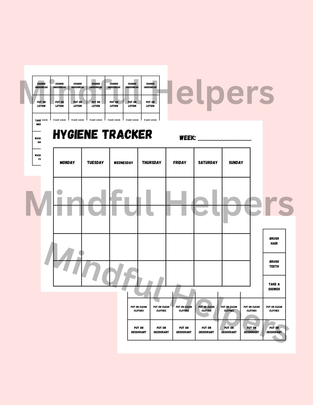 Hygiene Tracker Customizable for Client or Student - Etsy