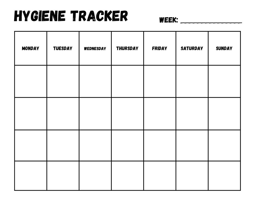 Hygiene Tracker - Customizable for Client or Student - Etsy