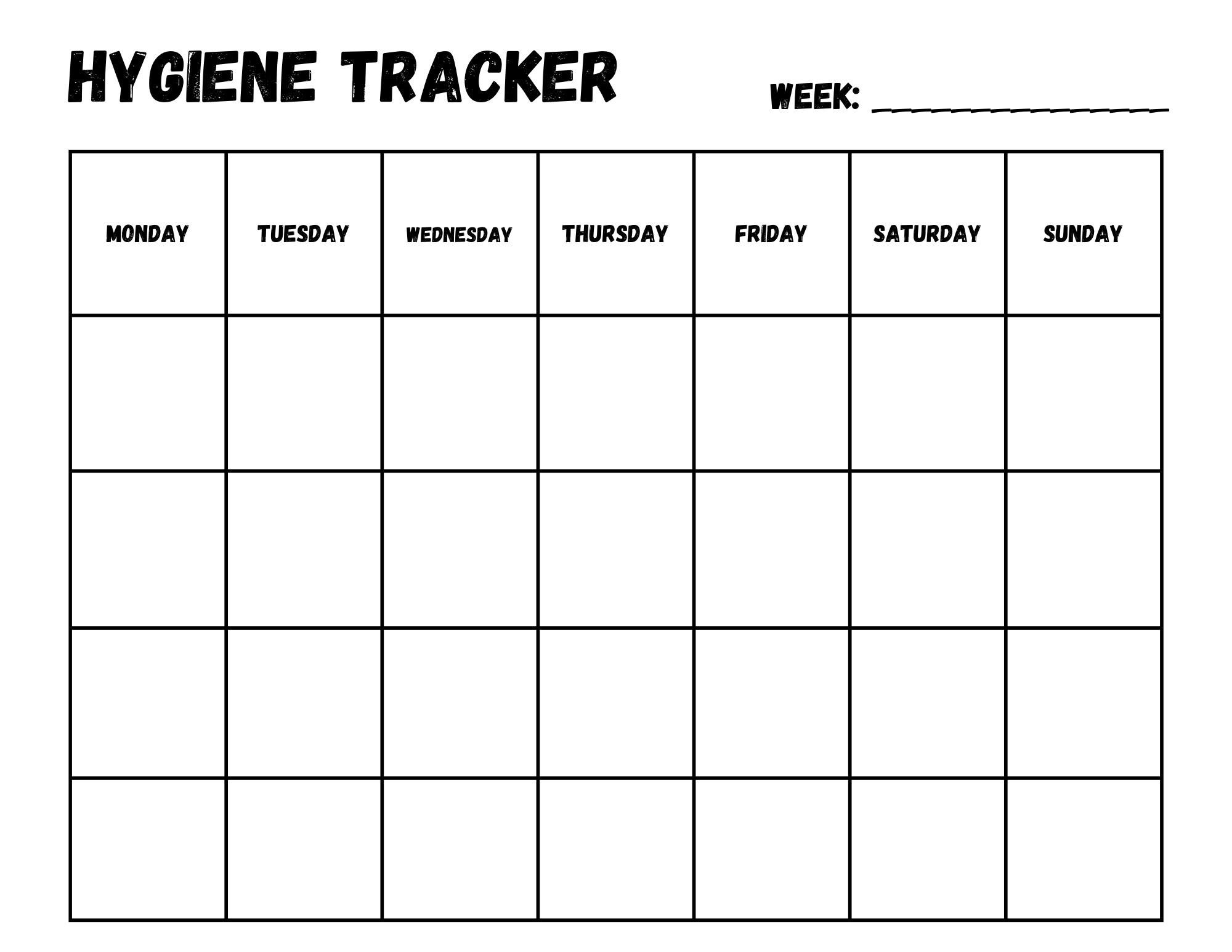 Hygiene Tracker - Customizable for Client or Student - Etsy