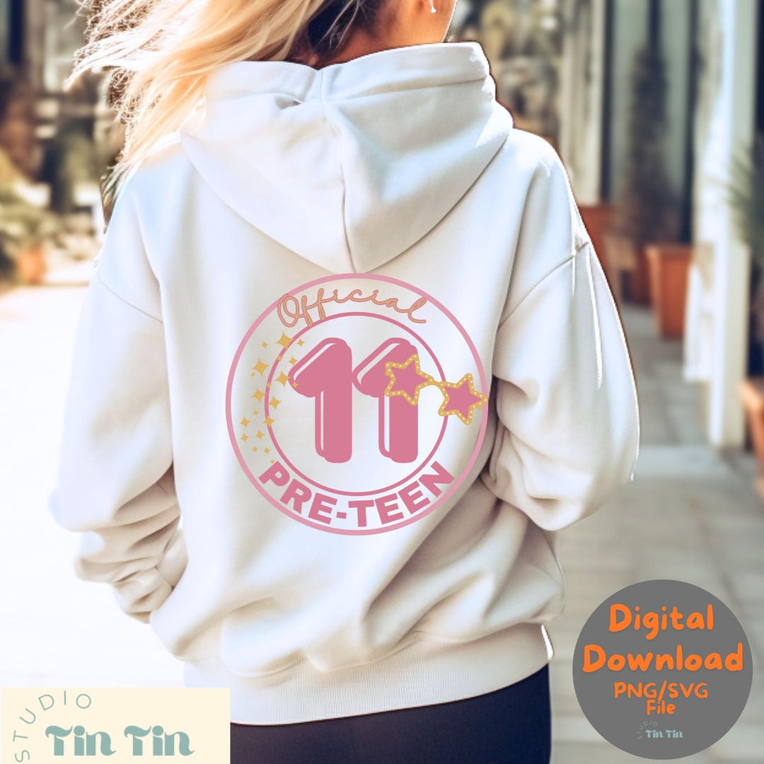 Official 11 Pre-teen Svg, 11th Birthday Girl Svg, Official Pre-teen ...