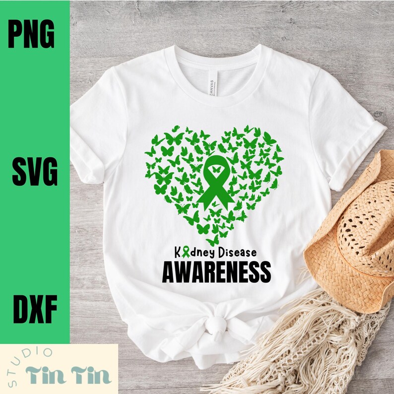 Kidney Disease Awareness Svg Png Dxf, Green Ribbon Awareness Svg ...