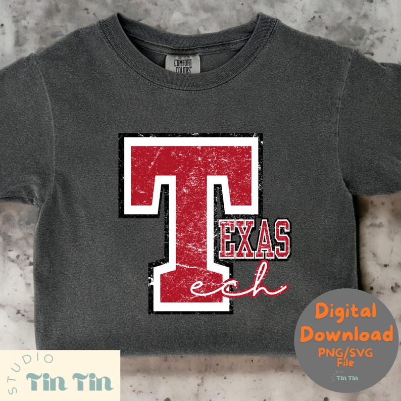 Texas Tech Svg Png, Preppy Texas Tech Png, Tx, Black and Red Football ...