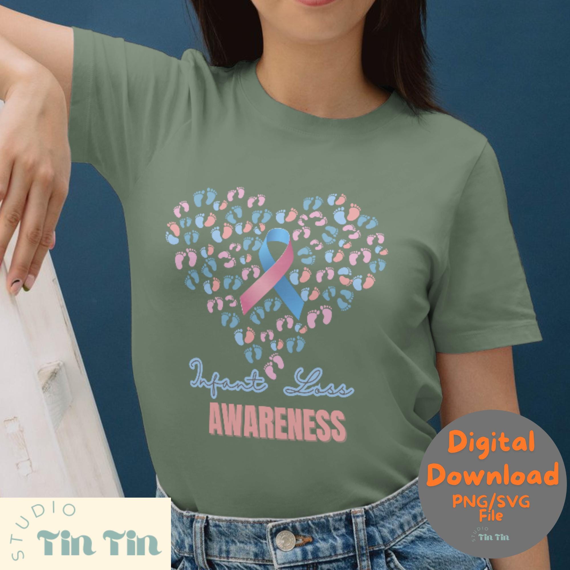 Infant Loss Awareness Svg Png, Ribbon Pink & Blue Svg, Awareness Ribbon ...