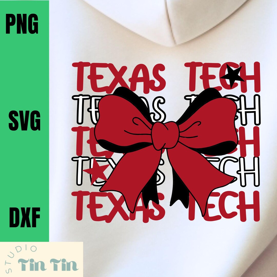 Texas Tech Svg Png, Preppy Texas Tech Png, Tx, Black and Red Football ...