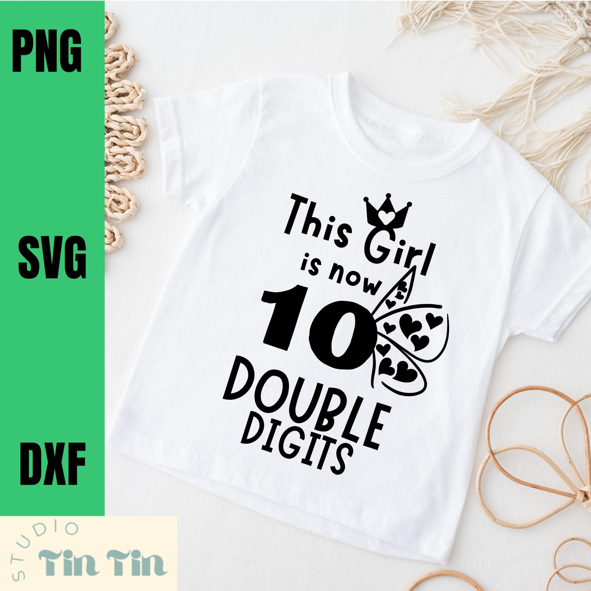 This Girl is Now 10 Double Digits Svg Png Dxf, 10th Birthday, Funny ...