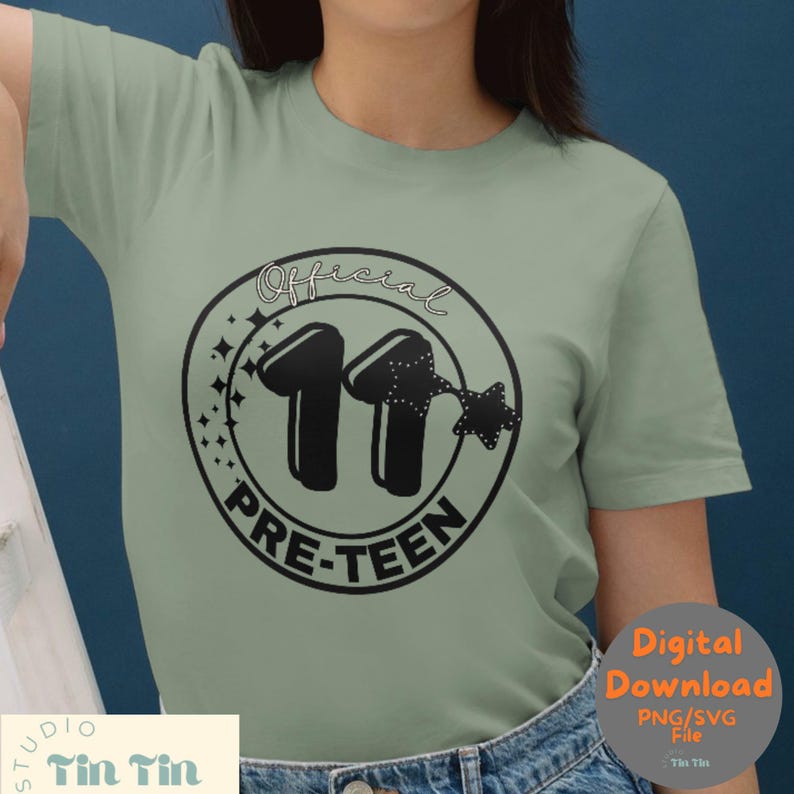 Official 11 Pre-teen Svg, 11th Birthday Girl Svg, Official Pre-teen ...