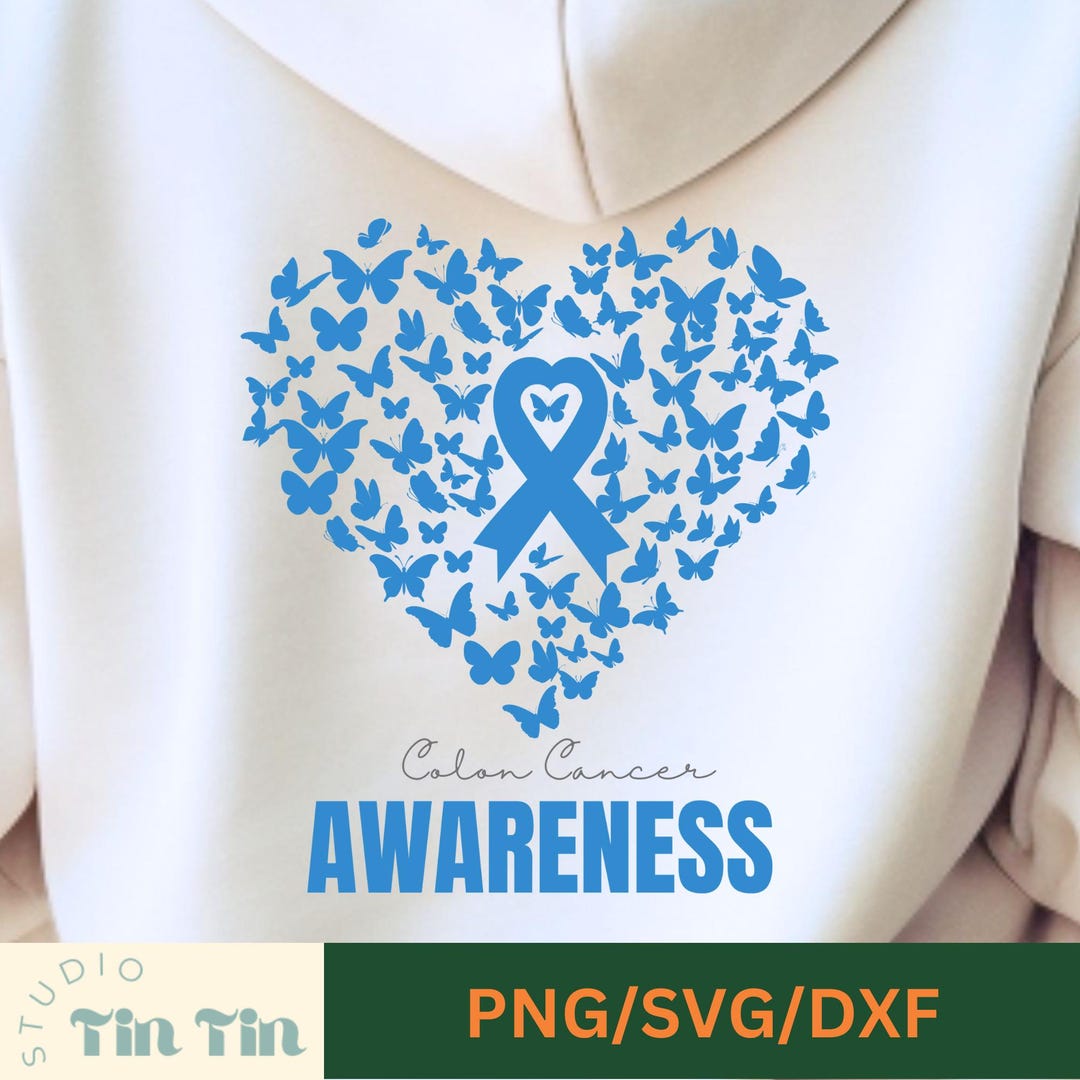 Colon Cancer Awareness Svg Png Dxf,butterfly Colon Cancer Awareness ...