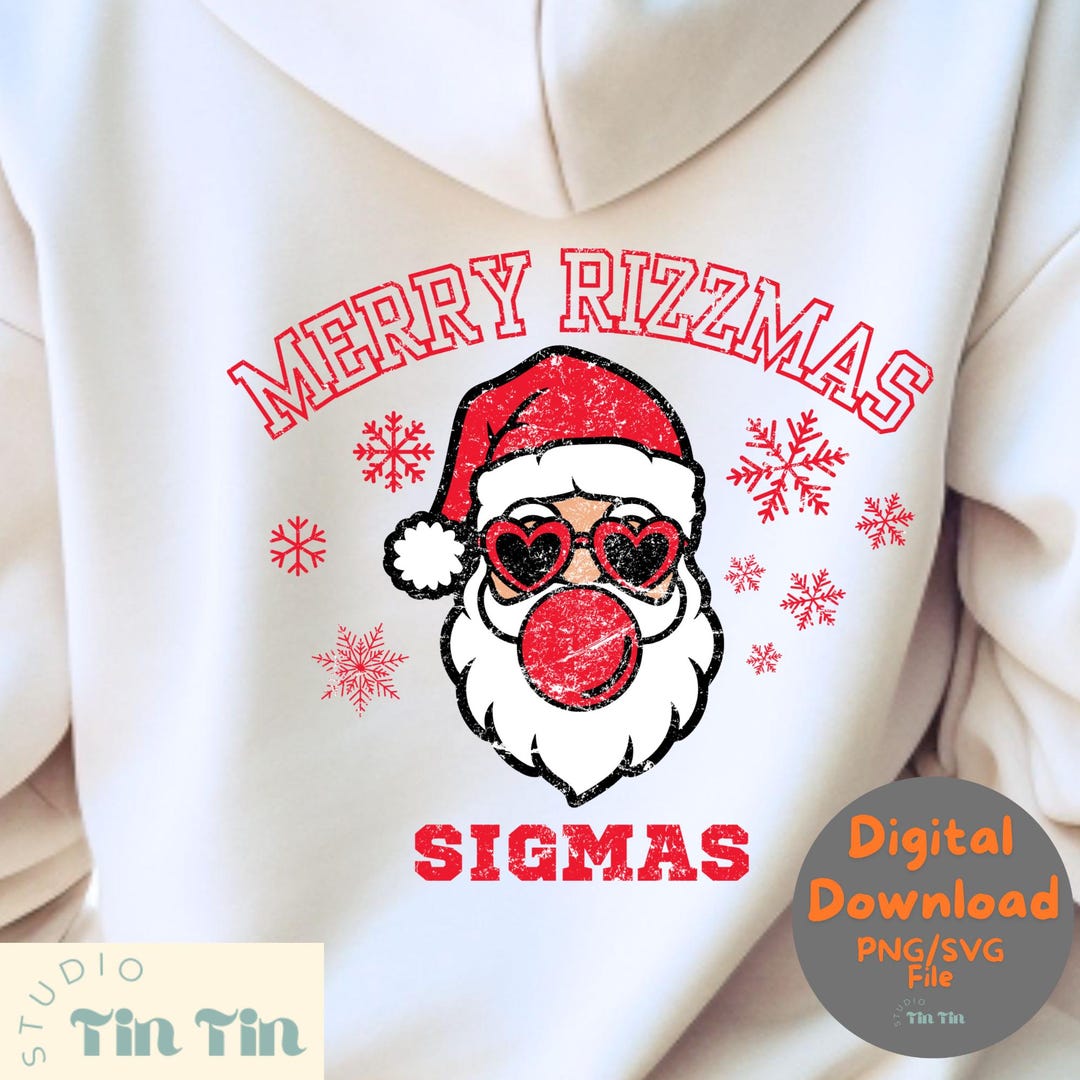 Merry Rizz Mas Sigmas Santa Png Svg, Skibidi Rizzmas Png, Merry Rizzmas ...