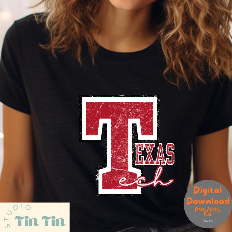 Texas Tech Svg Png, Preppy Texas Tech Png, Tx, Black and Red Football ...