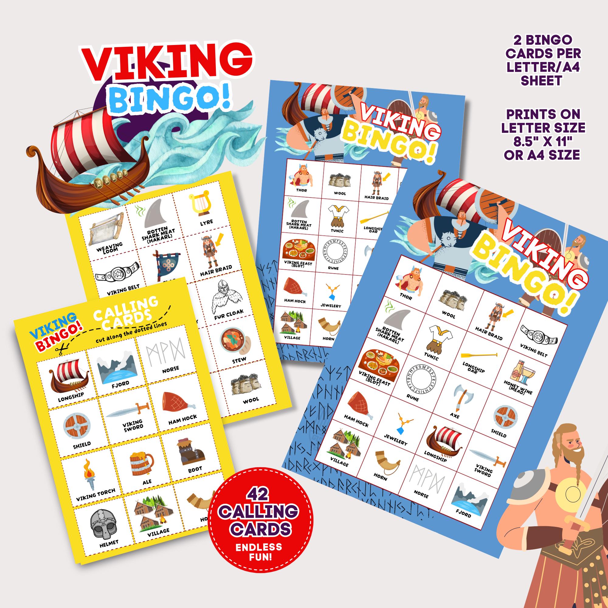 Viking Bingo Cards Printable, Viking Party Bingo Game for Adults and ...