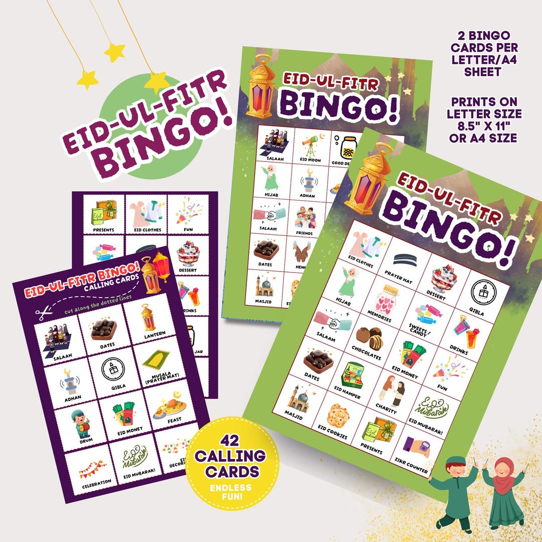 Eid Bingo, Eid Games, Eid Ul Fitr Bingo, Islamic Game, Eid Al Fitr ...