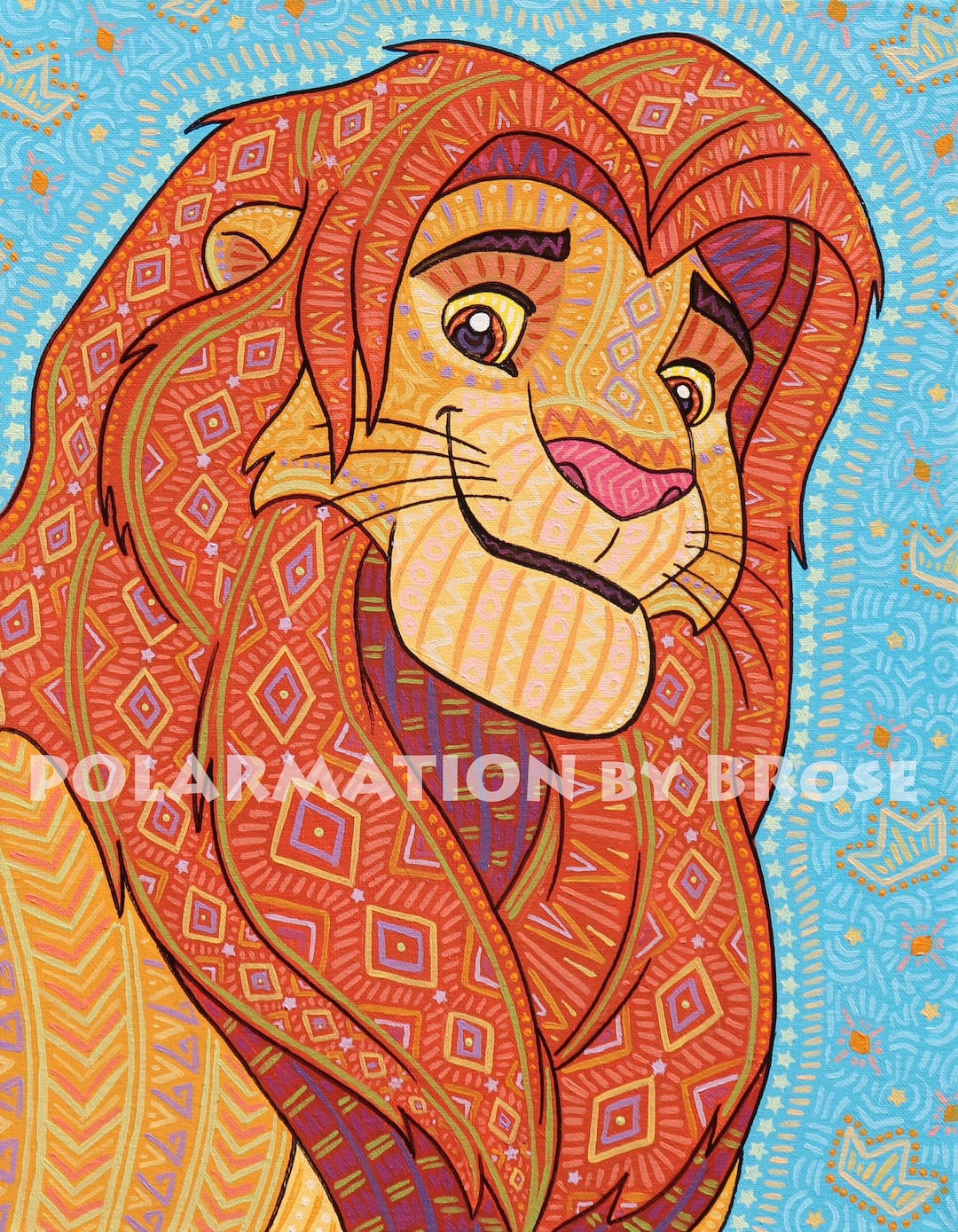 Simba From the Lion King, Original Acrylic Painting, 14x18, Disney Art ...