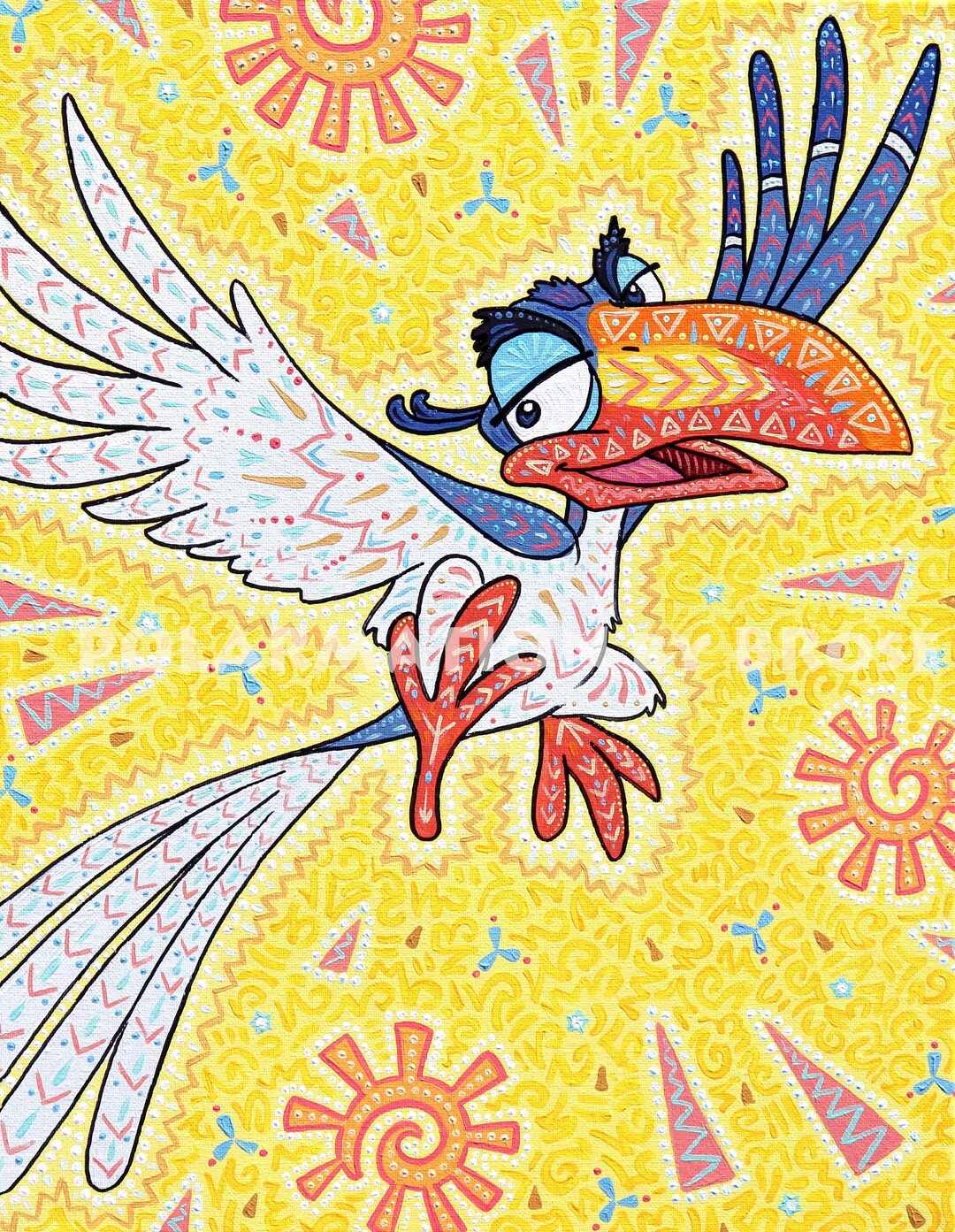 Zazu, From the Lion King, Original Acrylic Painting, 14x18, Disney Art ...