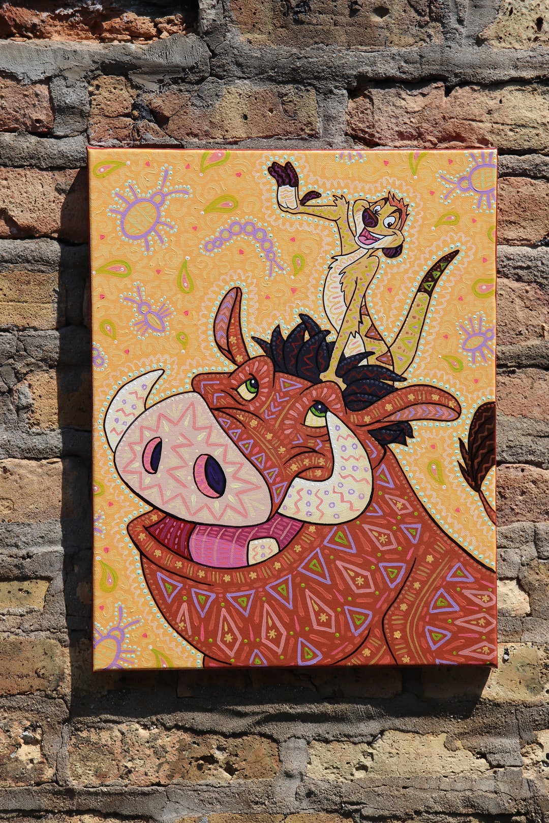 Timon and Pumbaa, From the Lion King, Original Acrylic Painting, 14x18 ...