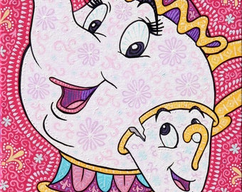 Mrs Potts Beauty and the Beast Postcard - Etsy