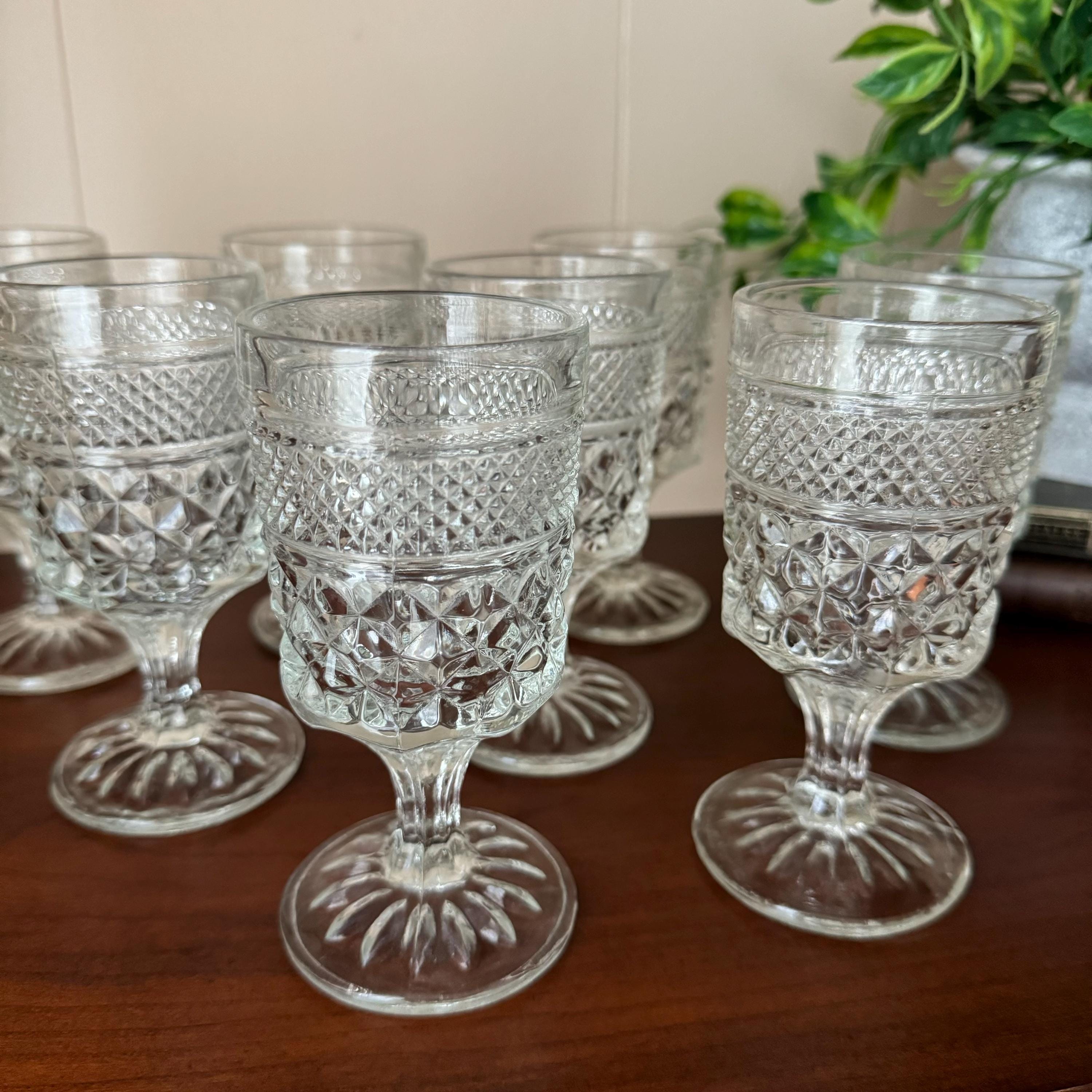 Vintage Anchor Hocking Wexford Glass Water Goblets Circa 1960s - Set of ...