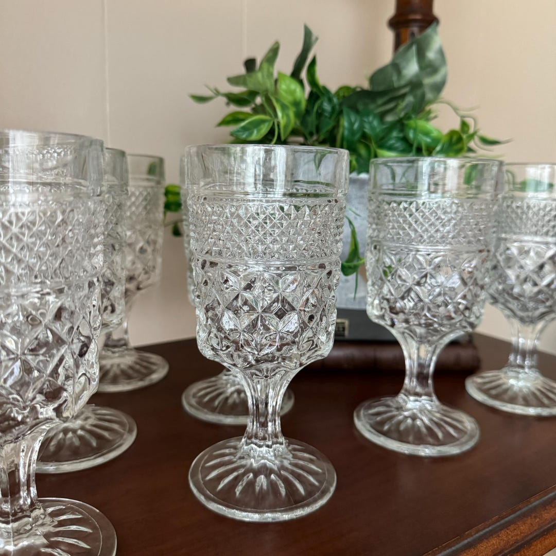 Anchor Hocking Wexford Glass Water Goblets Circa 1960s - Set of 12 ...