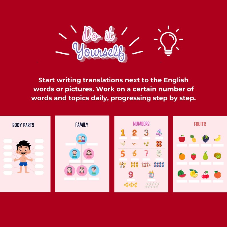 Learn ANY Language - DIY A1 Level Visual Topic Language Template PDF ...