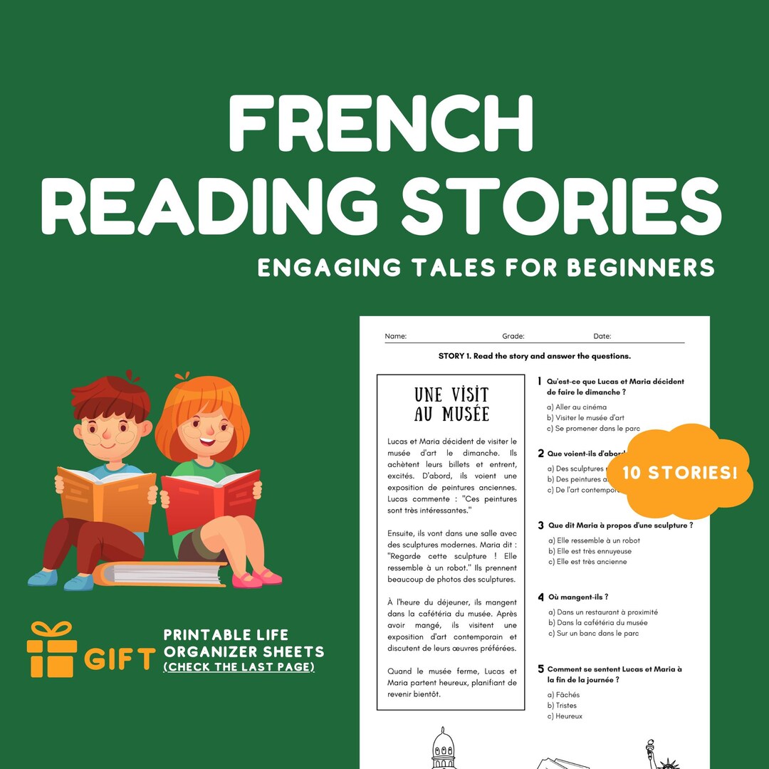 French Reading Stories Engaging Tales For Beginners Digital Pdf Etsy
