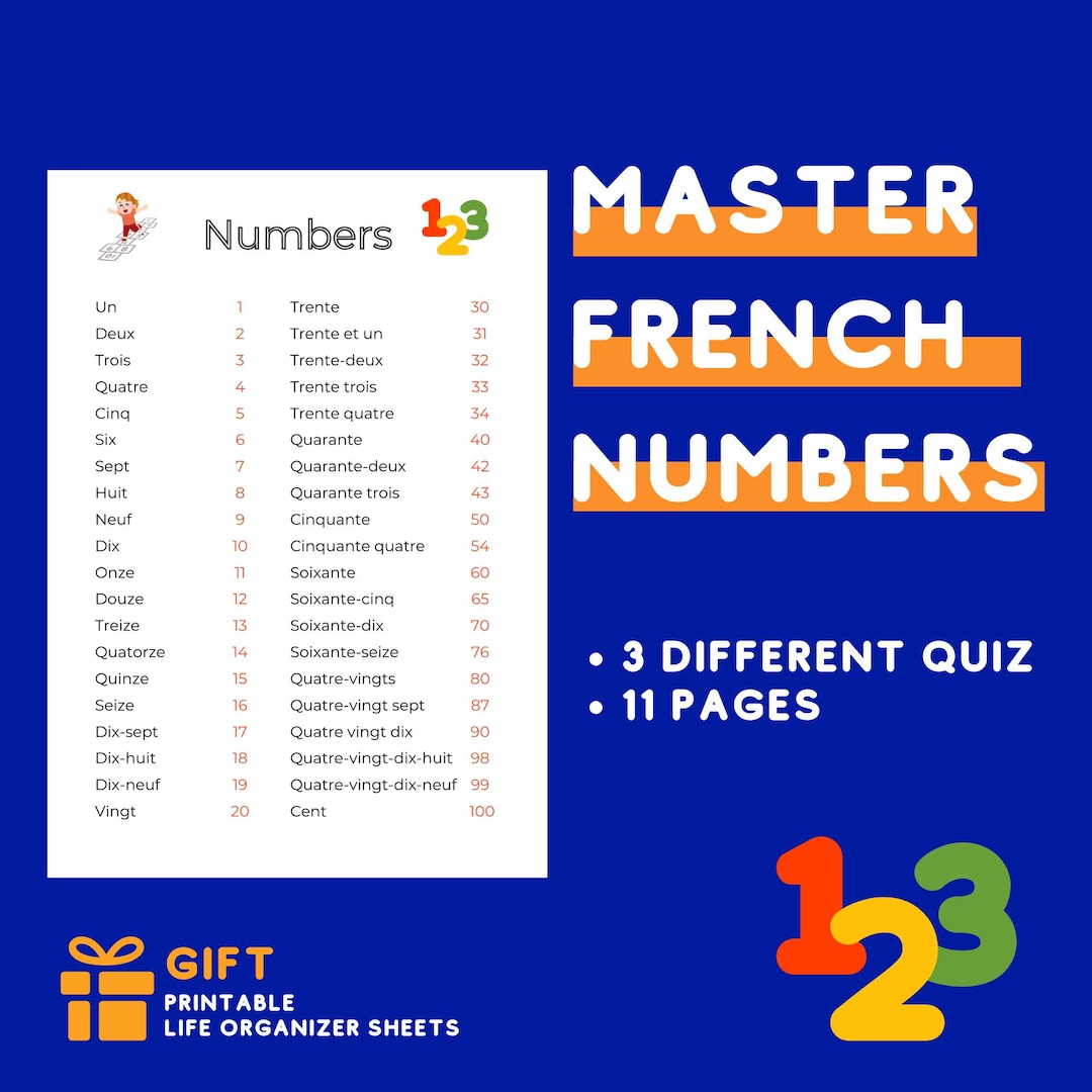 Master French Numbers With Ease! Learning French Numbers Quiz - Etsy