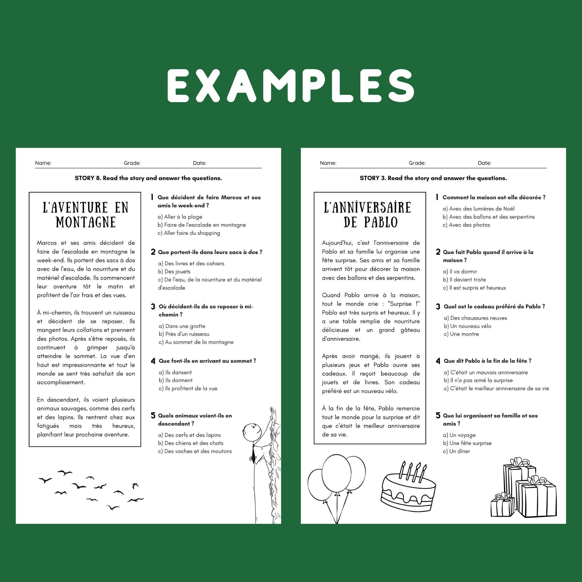 French Reading Stories - Engaging Tales for Beginners Digital PDF - Etsy