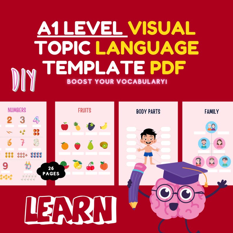Learn ANY Language - DIY A1 Level Visual Topic Language Template PDF ...