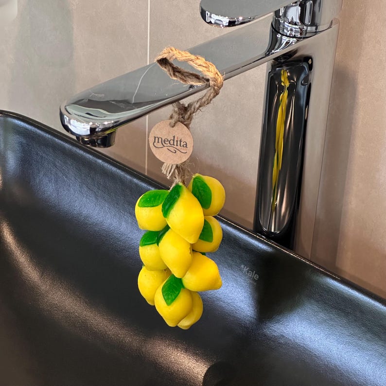 Handmade Vegan Lemon Soap Cluster: Decorative Glycerin Soap With Jute ...