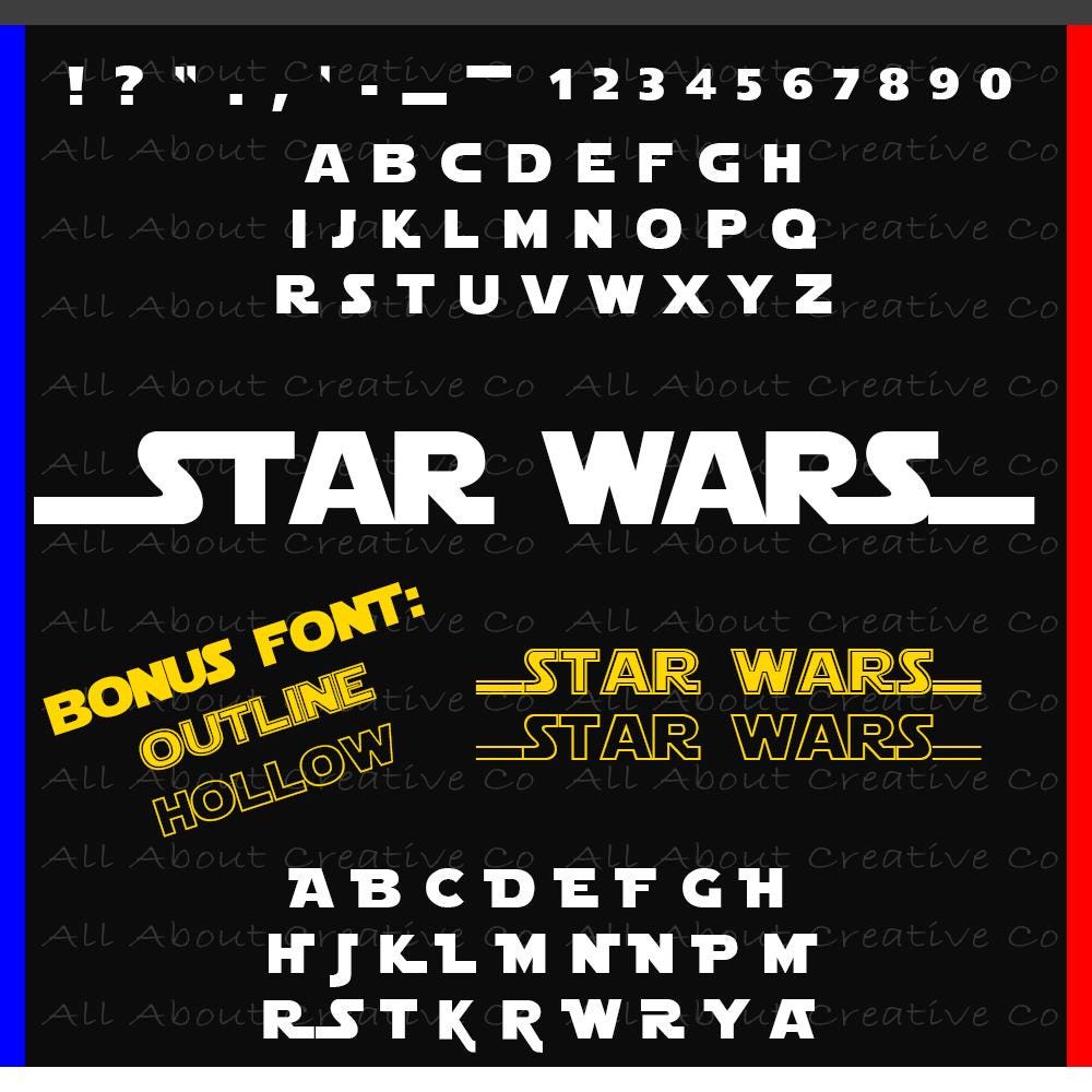 Starwars Font SVG, Star Wars Aplhabet Svg, Star Wars Svg, Font Svg ...