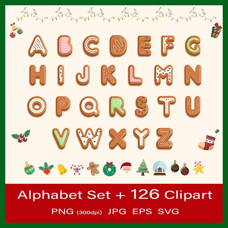 Christmas Alphabet PNG Christmas Letters Clipart Santa Alphabet PNG ...