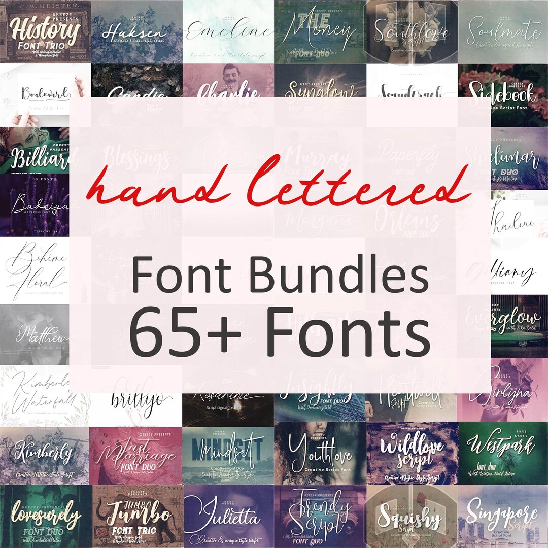 Handlettered Font Bundle - Planner Fonts - Farmhouse Font - Procreate ...